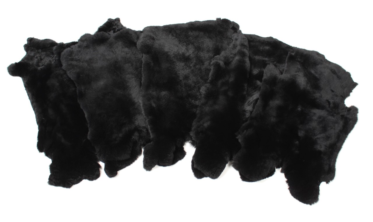 Rabbit skins - sheared and long-haired rabbits in various colors